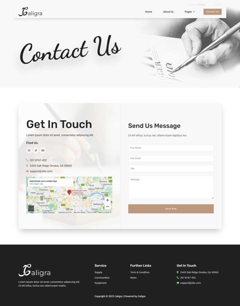 Caligra - Calligraphy & Lettering Elementor Template Kit by Kitpro