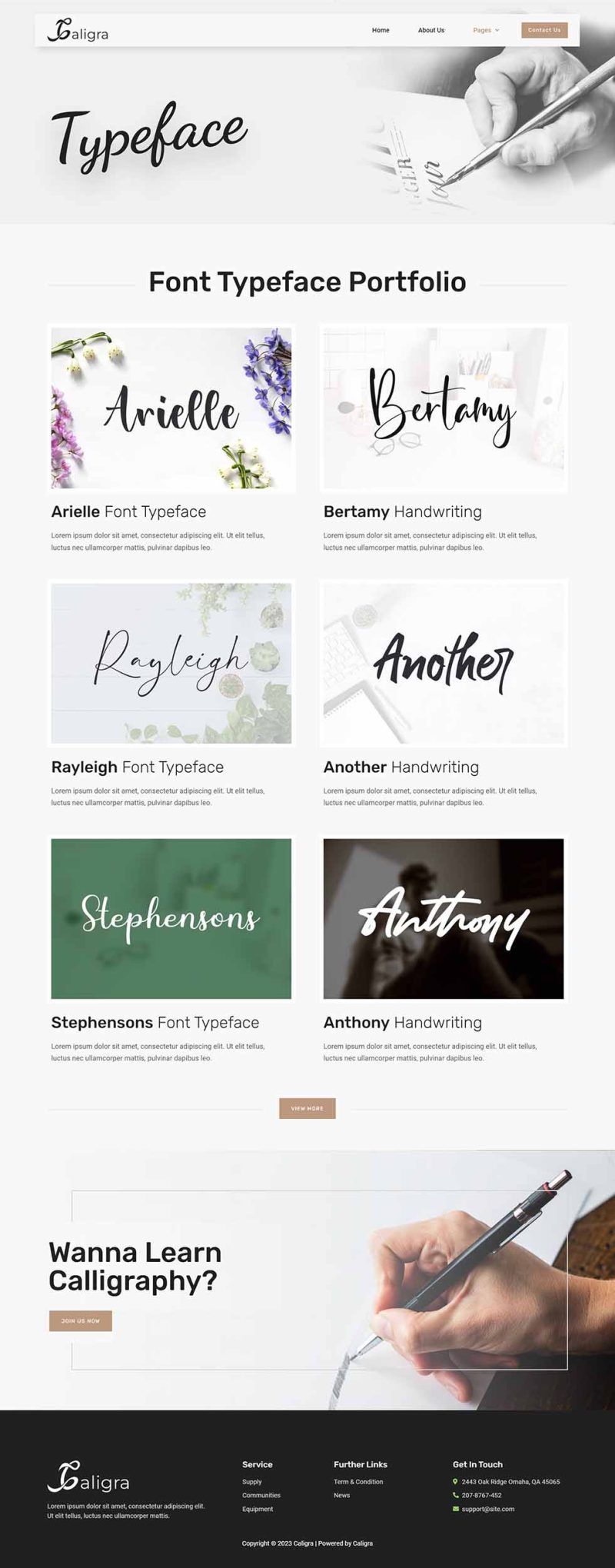 Caligra - Calligraphy & Lettering Elementor Template Kit by Kitpro