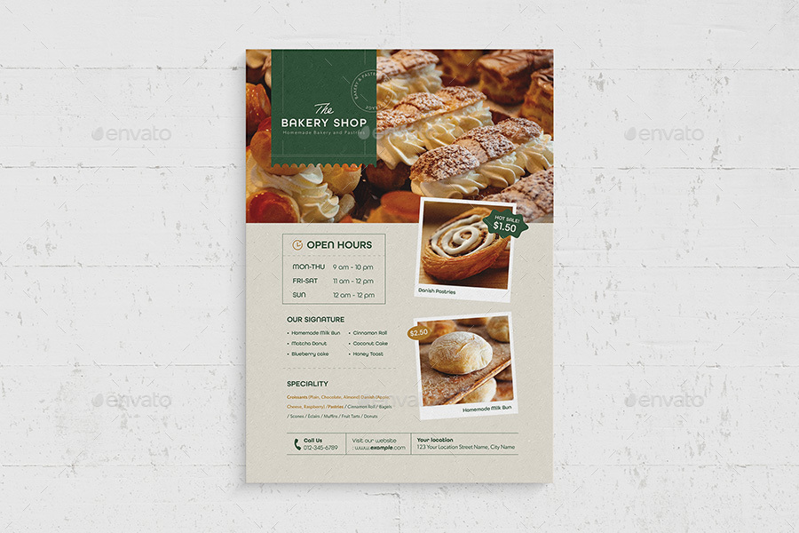 Bakery Cafe Menu Flyer Template Set, Print Templates | GraphicRiver