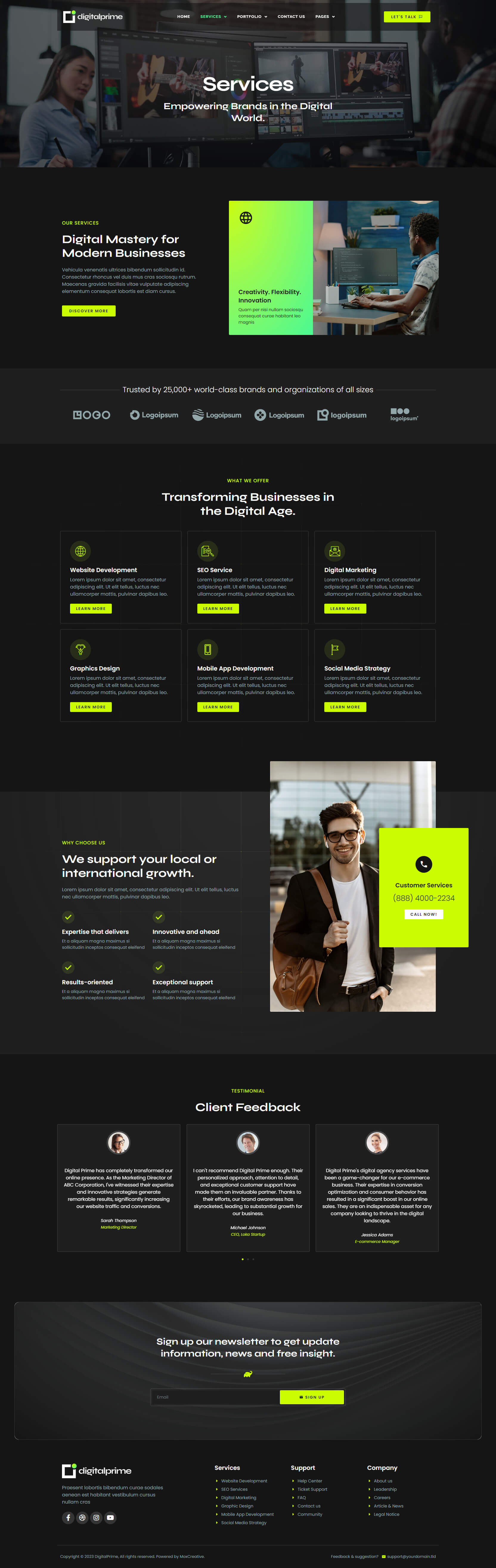 DigitalPrime - Digital Agency Elementor Template Kit by moxcreative