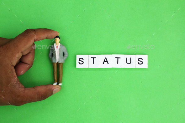 letters of the alphabet with the word status. concept of status. Stock ...