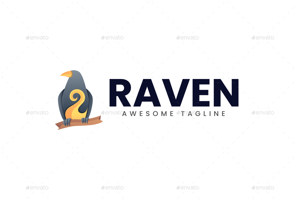 Raven Gradient Logo Template, Logo Templates | GraphicRiver