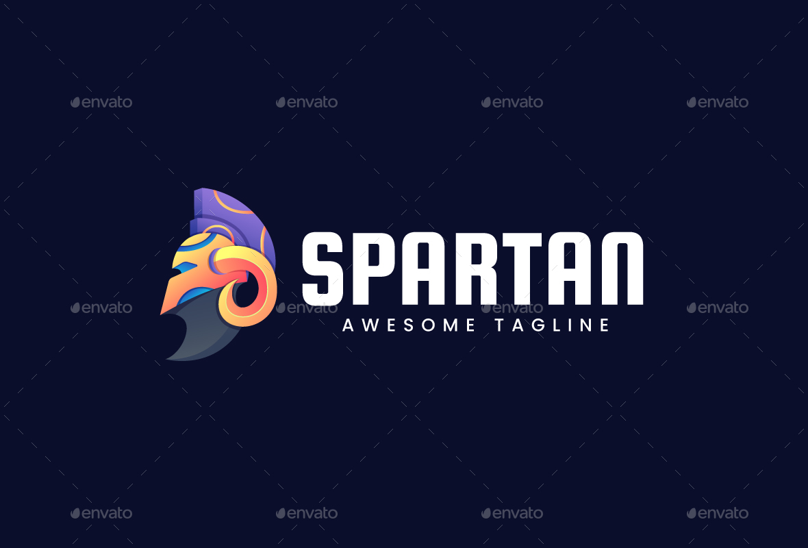 Spartan Gradient Logo Template, Logo Templates | GraphicRiver