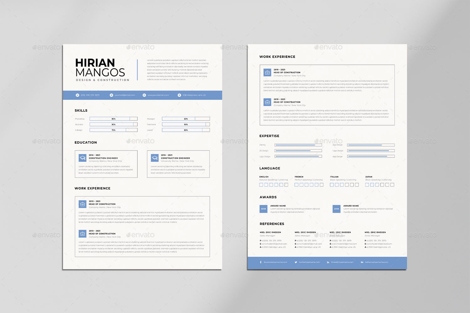 Resume Word Template, Print Templates | GraphicRiver