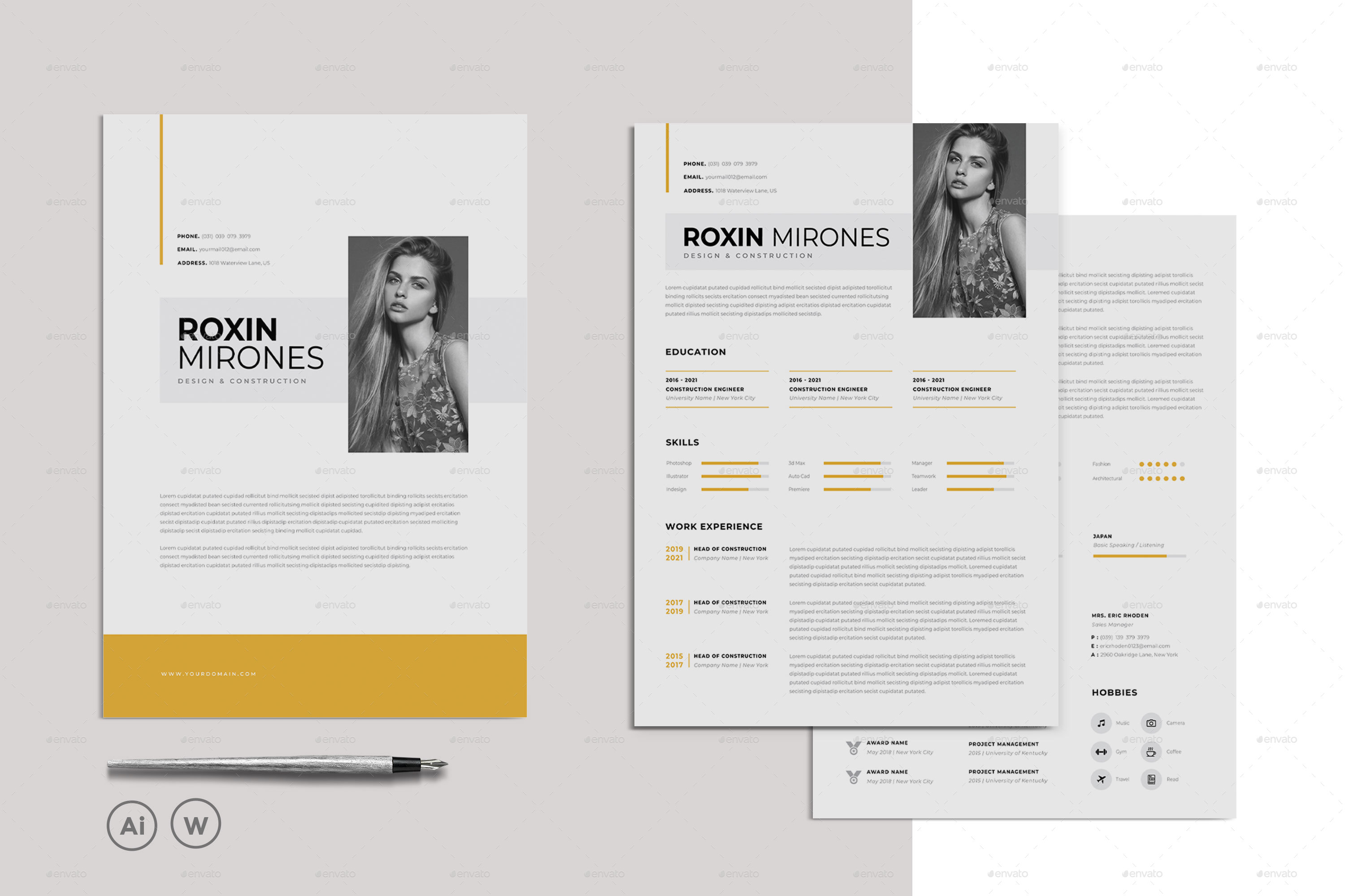 Resume Word Template, Print Templates | GraphicRiver