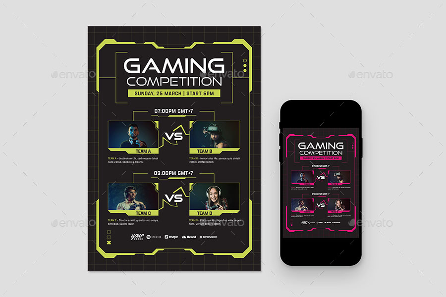 eSports Gaming Flyer Template, Print Templates | GraphicRiver