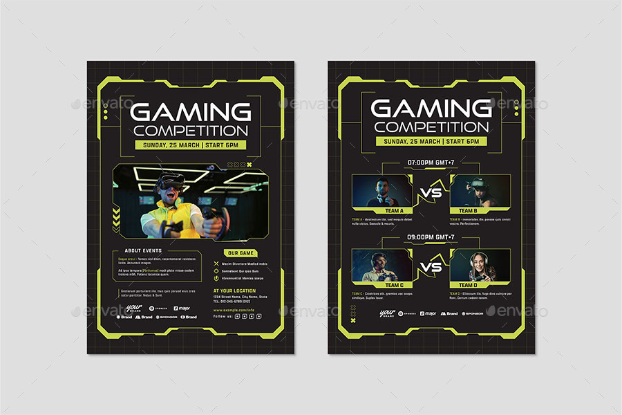 eSports Gaming Flyer Template, Print Templates | GraphicRiver