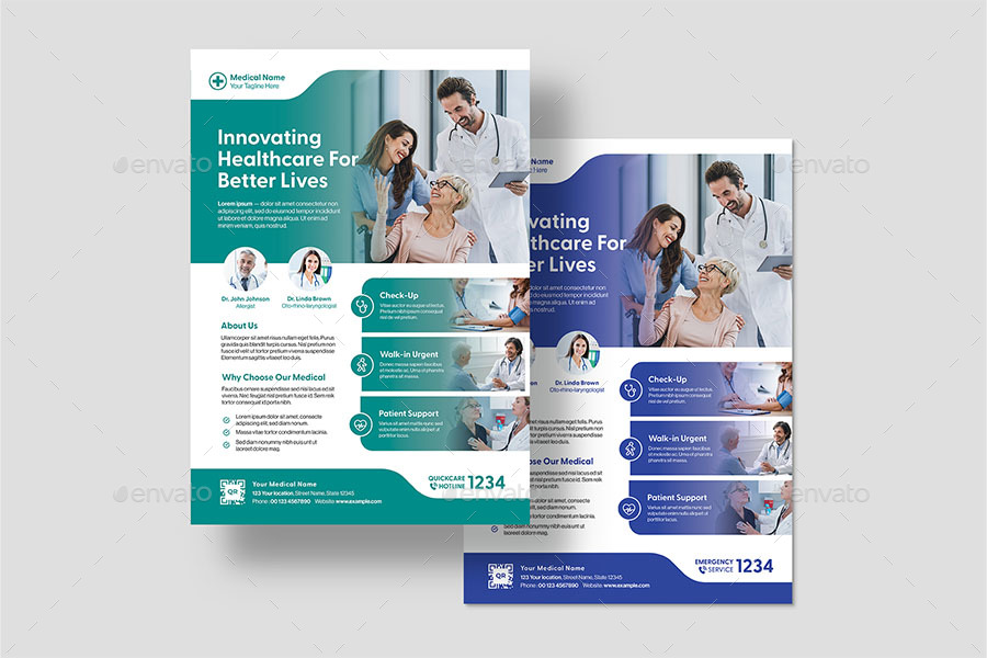 Modern Medical Templates Set, Print Templates | GraphicRiver