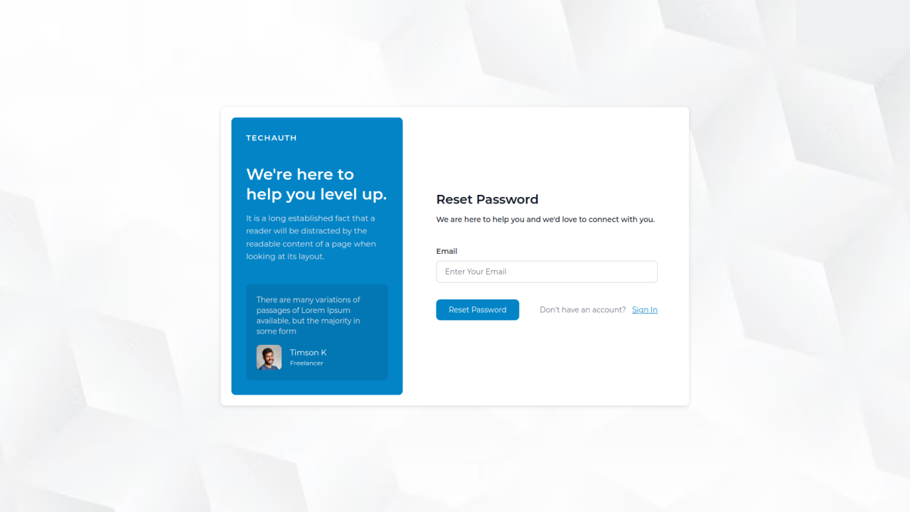 Techauth Auth Pages Tailwind Css 3 Html Template By Techzaa Codecanyon