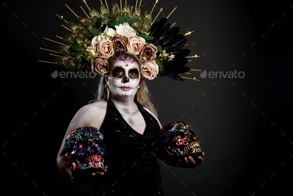 Portrait of Catrina, typical Mexican character representative of the ...