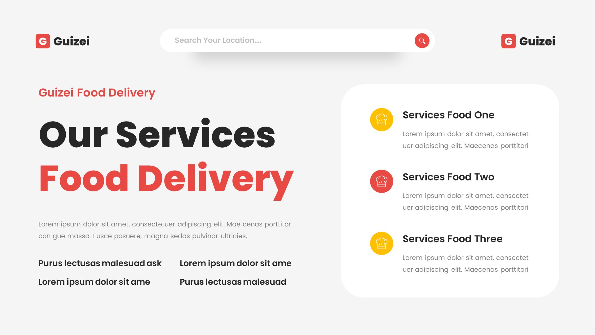 Guizei - Food Delivery Powerpoint Template, Presentation Templates