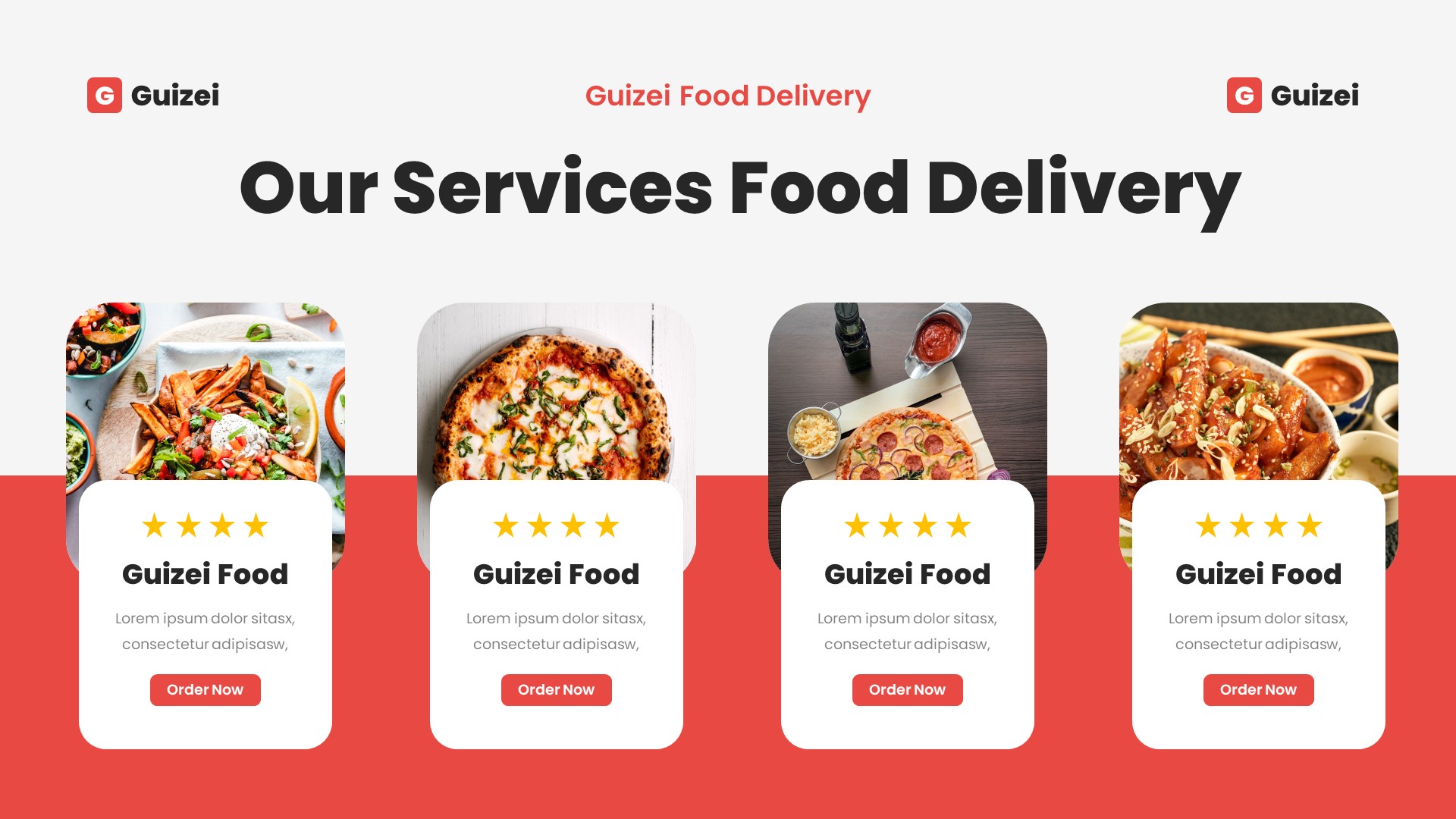 Guizei - Food Delivery Powerpoint Template, Presentation Templates