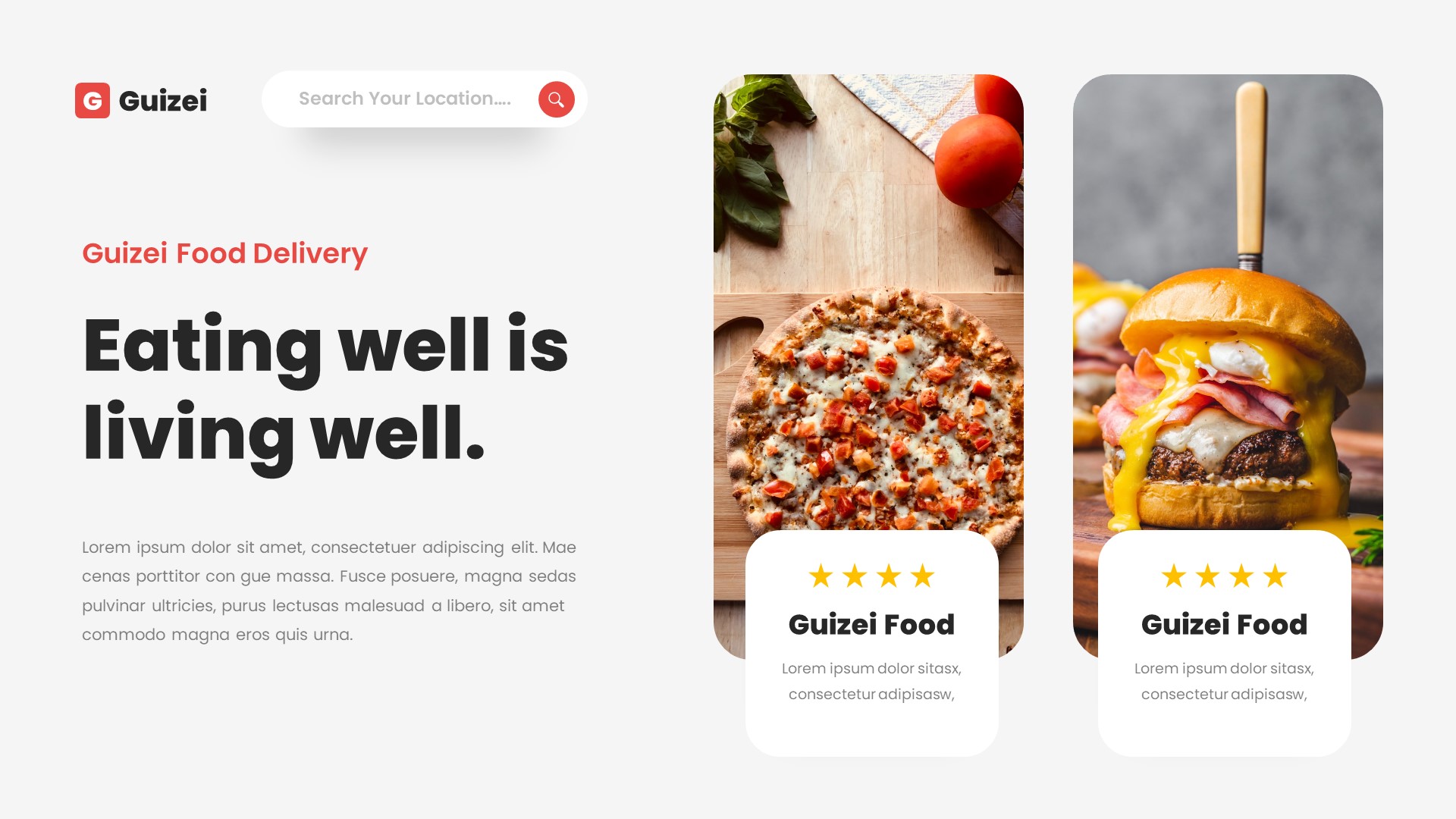 Guizei - Food Delivery Powerpoint Template, Presentation Templates