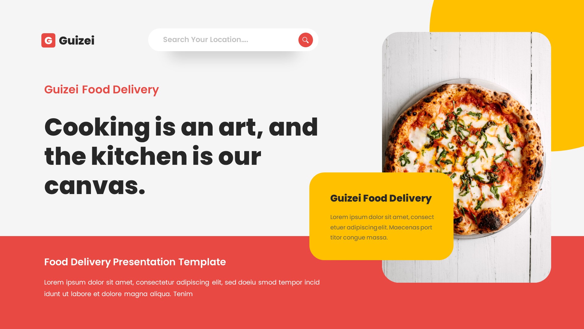 Guizei - Food Delivery Powerpoint Template, Presentation Templates