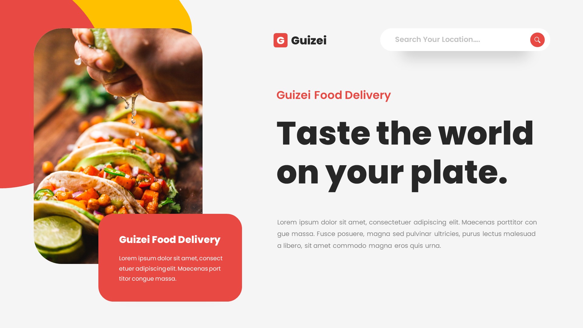 Guizei - Food Delivery Powerpoint Template, Presentation Templates