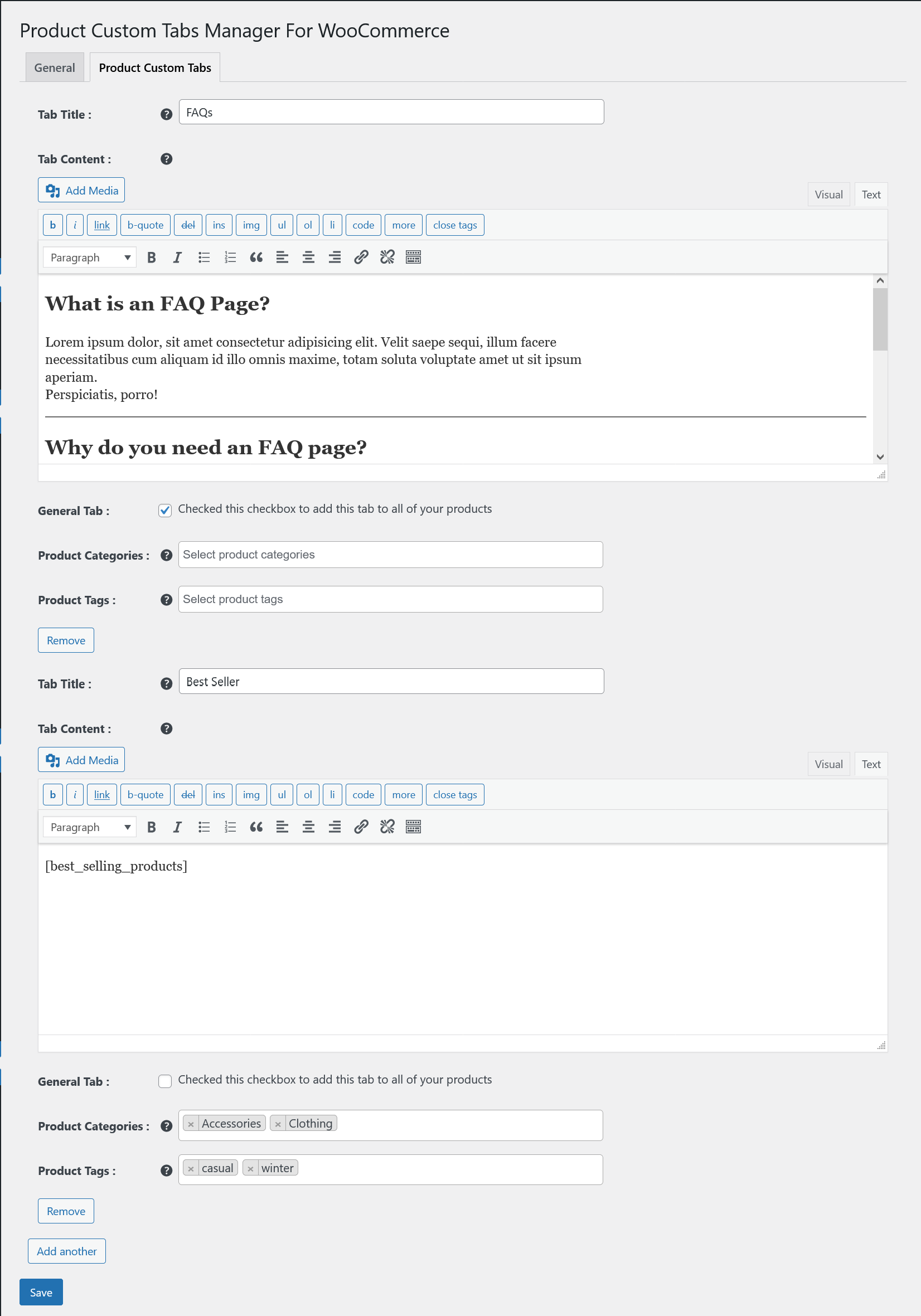 Product Custom Tabs Manager For WooCommerce by sumon086 | CodeCanyon