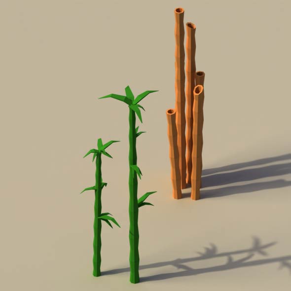 Low Poly Bamboo Trees by berkerdag | 3DOcean