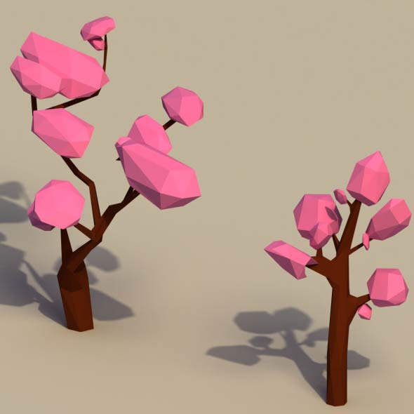 Low Poly Cherry Trees by berkerdag | 3DOcean