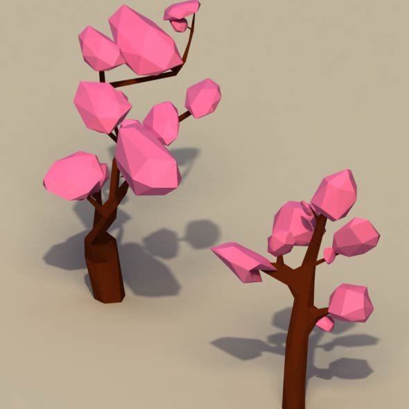Low Poly Cherry Trees by berkerdag | 3DOcean