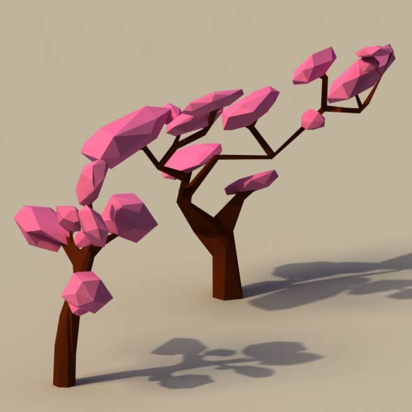 Low Poly Cherry Trees by berkerdag | 3DOcean
