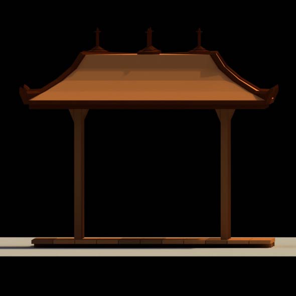 Low Poly Japanese Dais by berkerdag | 3DOcean