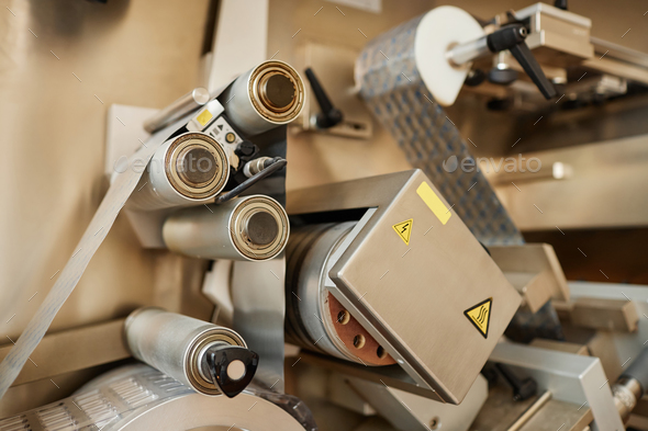 Closeup rotary machine parts at industrial factory Stock Photo by ...