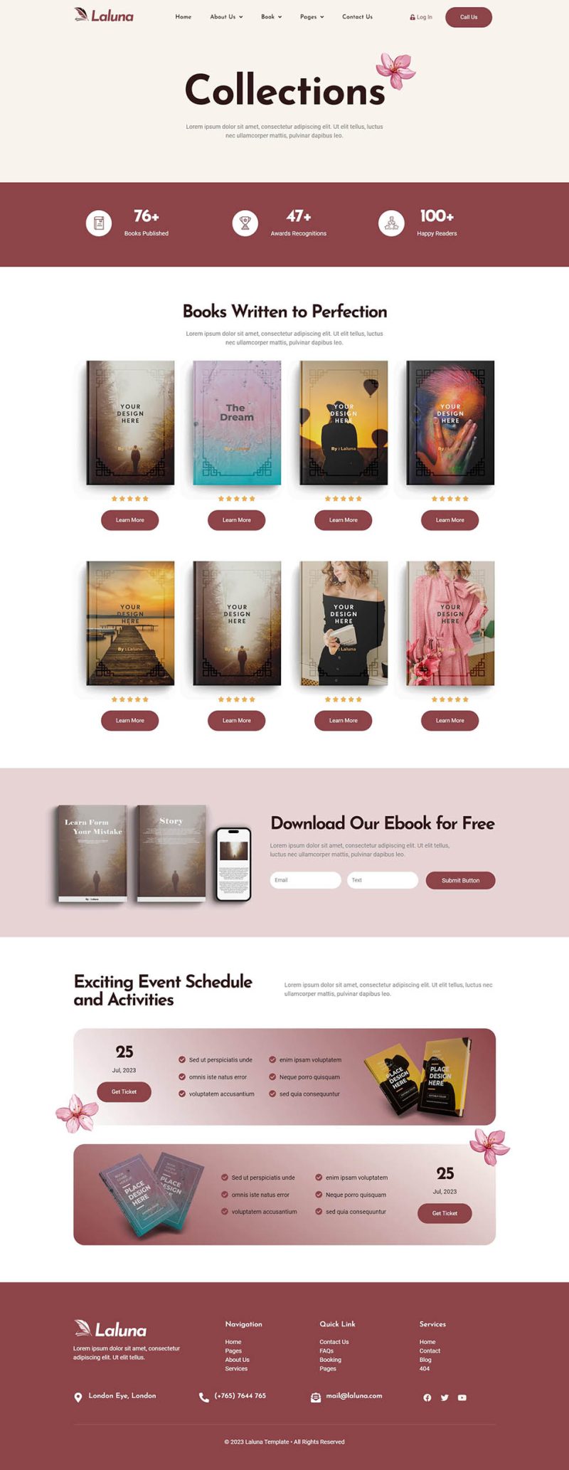 Laluna - Book Author & Writer Elementor Template Kit by Kitpro | ThemeForest