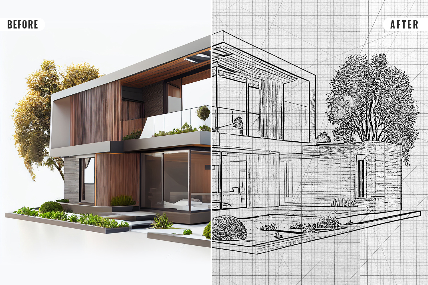 Architecture Sketch Effect, Add-ons | GraphicRiver