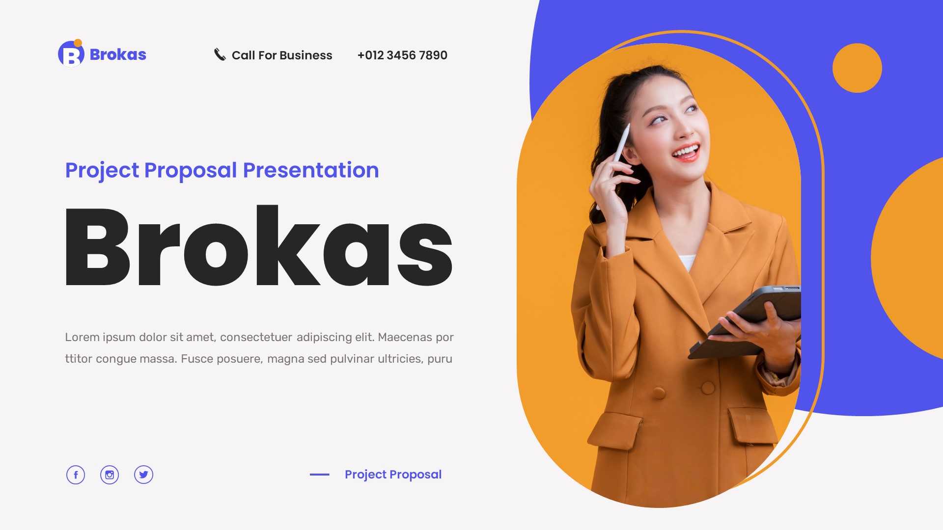 Brokas - Project Proposal Powerpoint Template, Presentation Templates