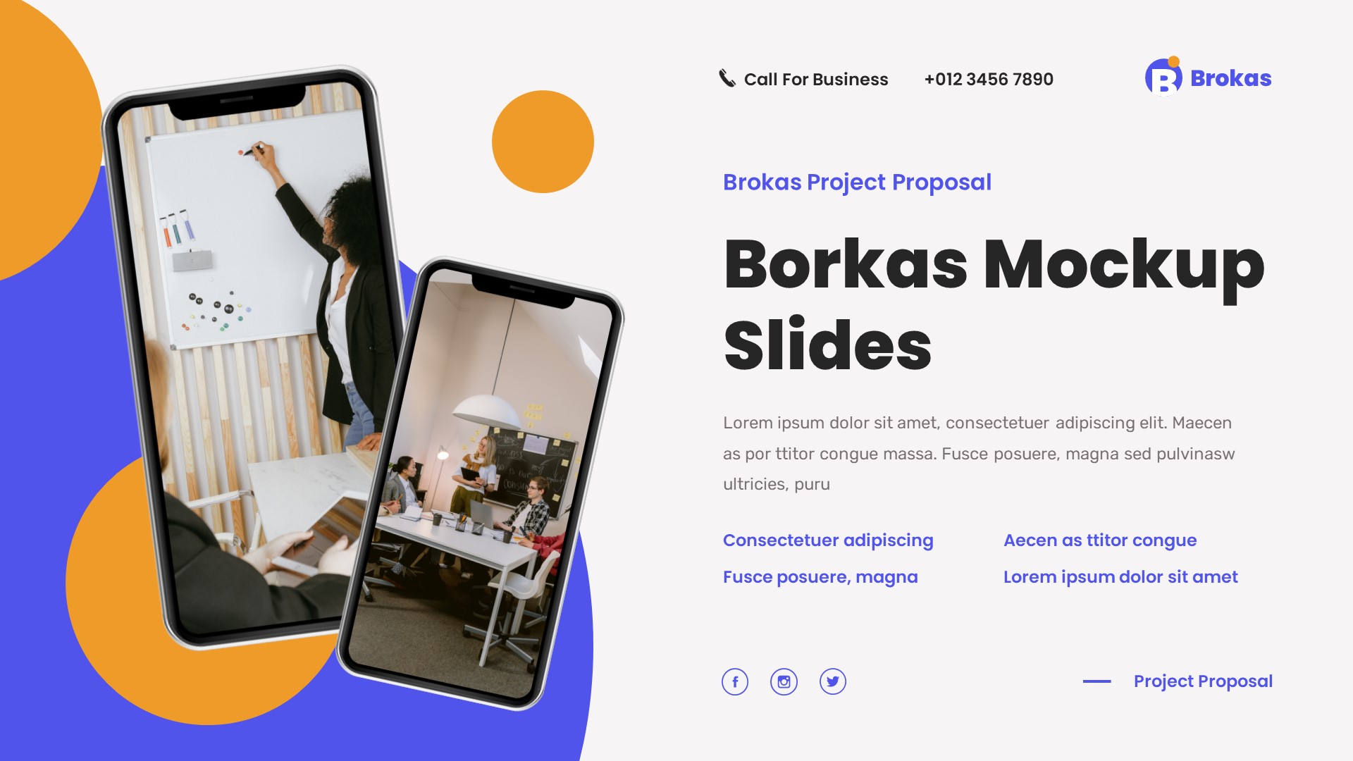 Brokas - Project Proposal Powerpoint Template, Presentation Templates