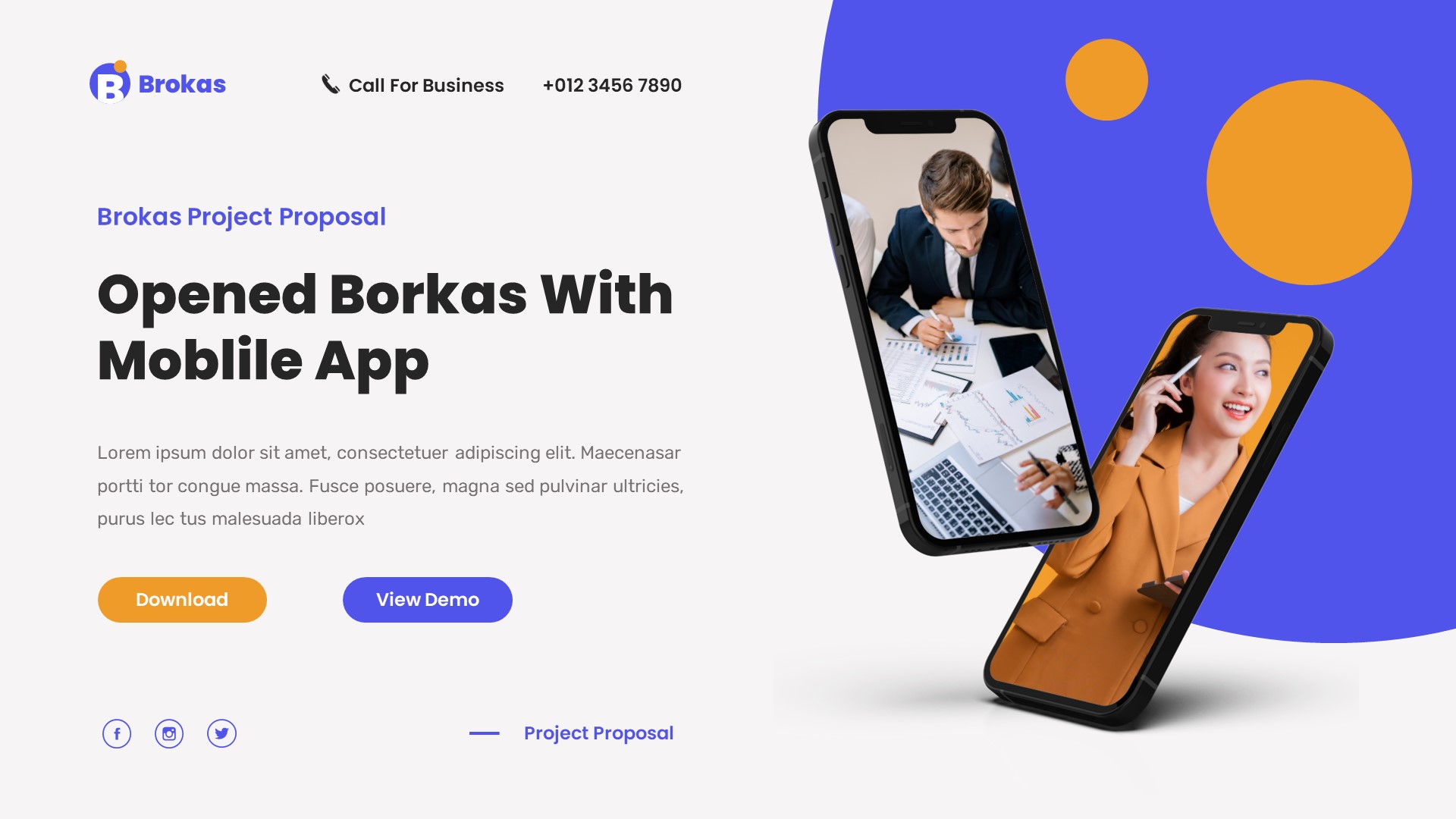 Brokas - Project Proposal Powerpoint Template, Presentation Templates