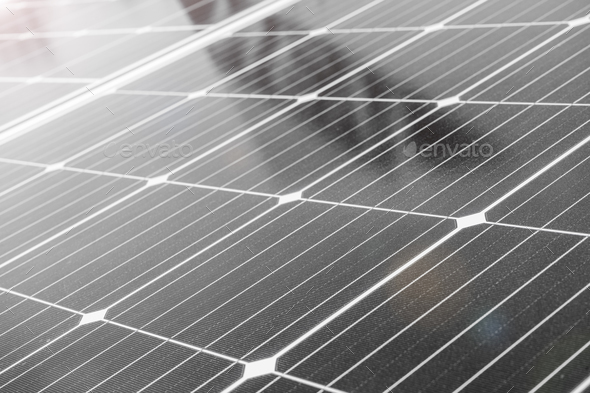 Solar panel texture background. Photovoltaic cells, close-up, sunny day ...