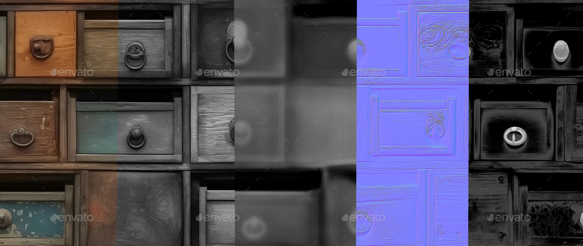 Old wooden drawers texture - tile by bazzo | 3DOcean