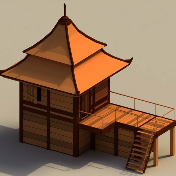 Low Poly Traditional Japanese House by berkerdag | 3DOcean