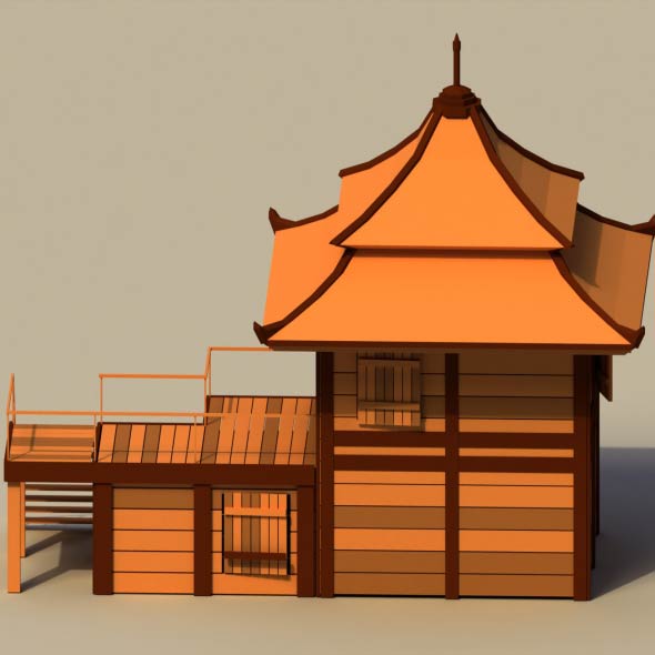 Low Poly Traditional Japanese House by berkerdag | 3DOcean