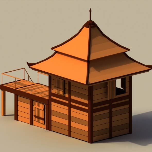 Low Poly Traditional Japanese House by berkerdag | 3DOcean