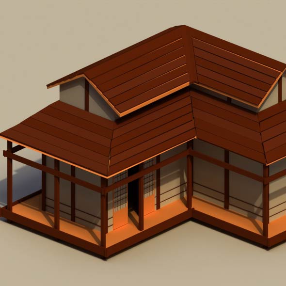 Low Poly Traditional Japanese House 2 by berkerdag | 3DOcean