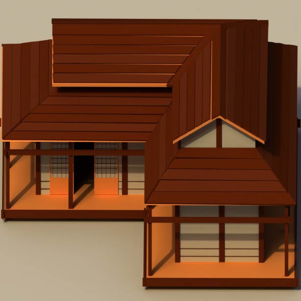 Low Poly Traditional Japanese House 2 by berkerdag | 3DOcean