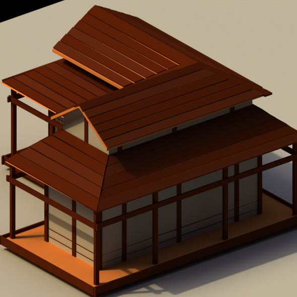Low Poly Traditional Japanese House 2 by berkerdag | 3DOcean