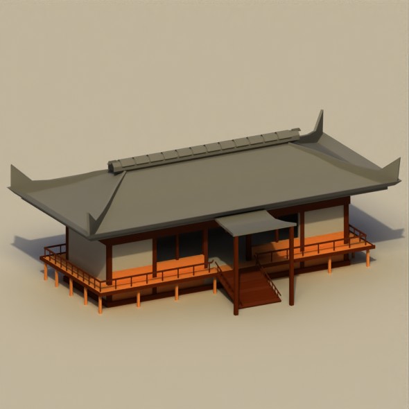Low Poly Traditional Japanese House 3 by berkerdag | 3DOcean
