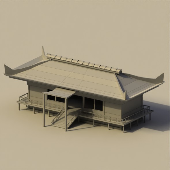 Low Poly Traditional Japanese House 3 by berkerdag | 3DOcean