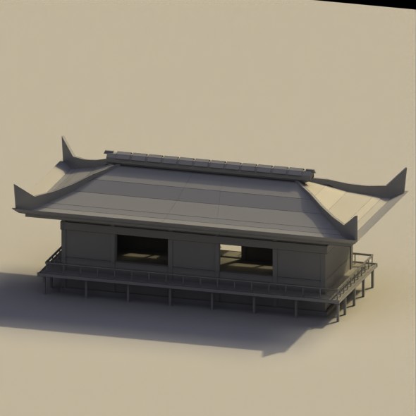 Low Poly Traditional Japanese House 3 by berkerdag | 3DOcean