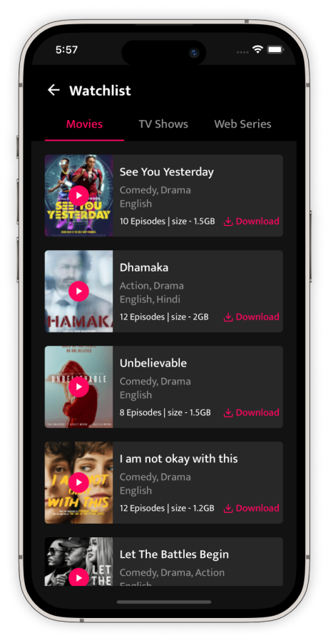 Movie Series Video Streaming App Template In React Native Cli Netflix Clone Template By
