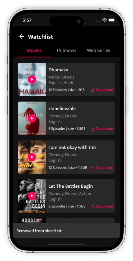 Movie Series Video Streaming App Template in React Native CLI | NetFlix ...
