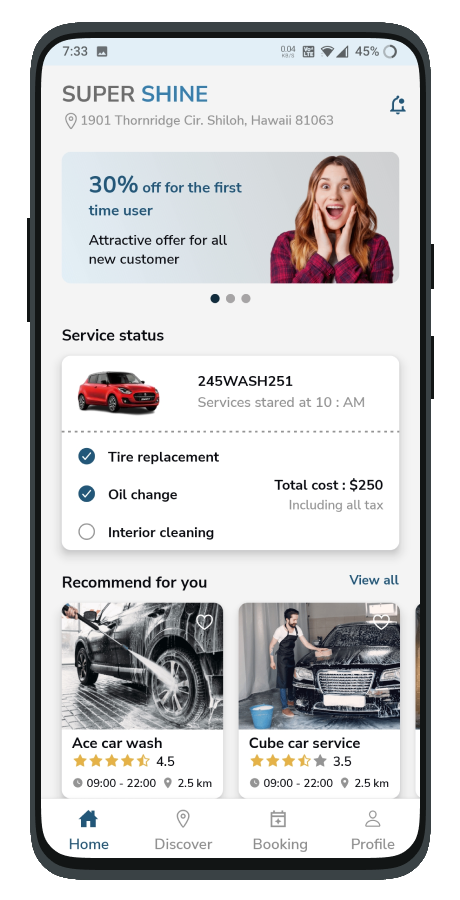 Car Service Appointment Booking App Template in React Native | Multi Language | SuperShine by ...