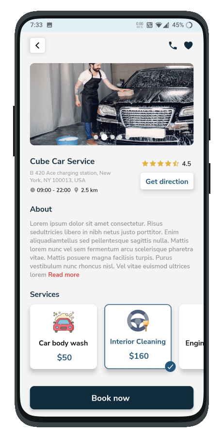 Car Service Appointment Booking App Template in React Native | Multi ...