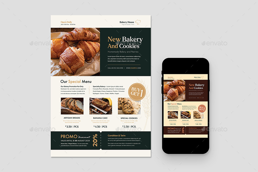 Bakery Flyer Template, Print Templates | GraphicRiver