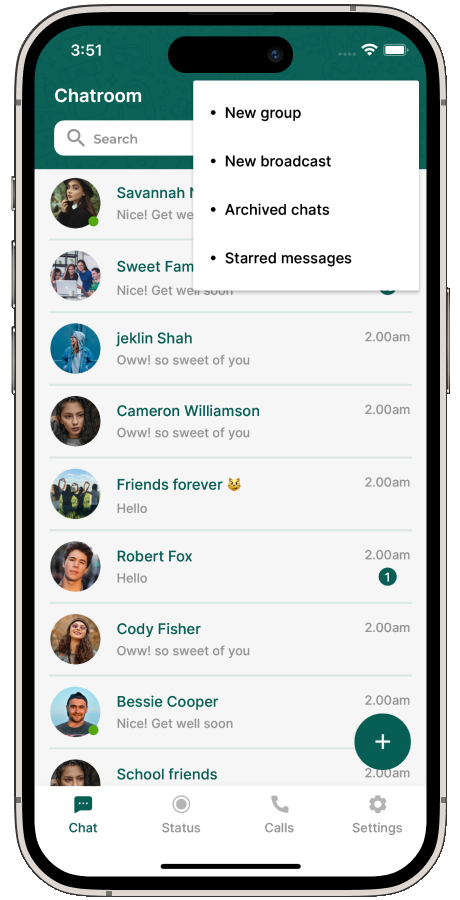 Whatsapp Clone App Template In Flutter Chat And Group Chat App Template In Flutter Multi