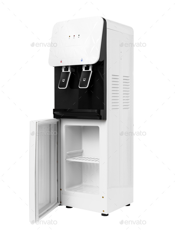 Modern white water cooler isolated on white background Stock Photo by ...