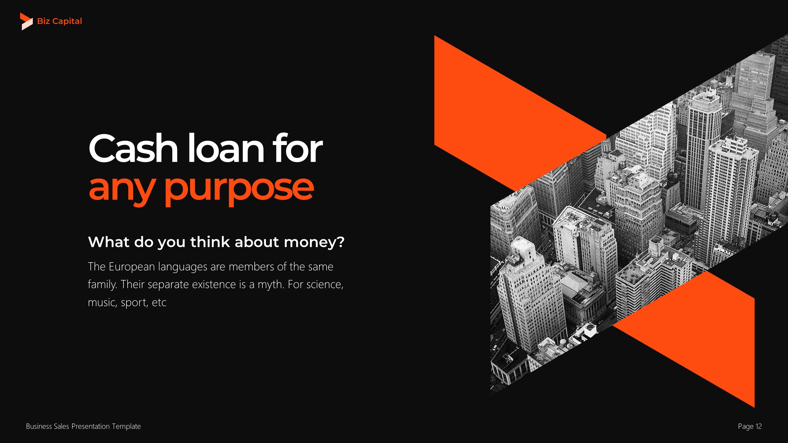 Biz Capital Business Sales Presentation PowerPoint Template ...